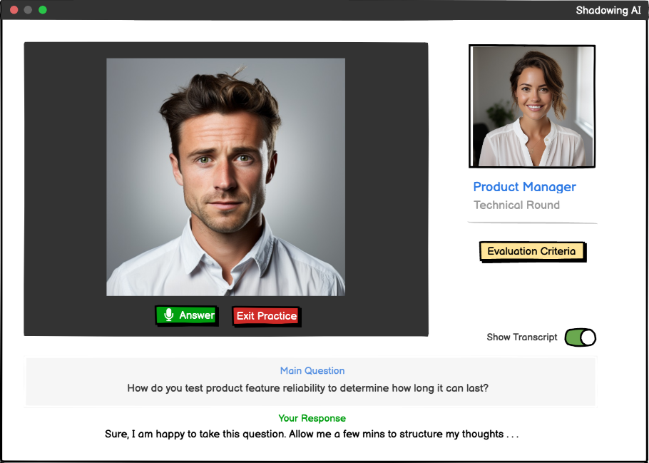 Shadowing AI - Interview Practice Platform with Continuous Feedback